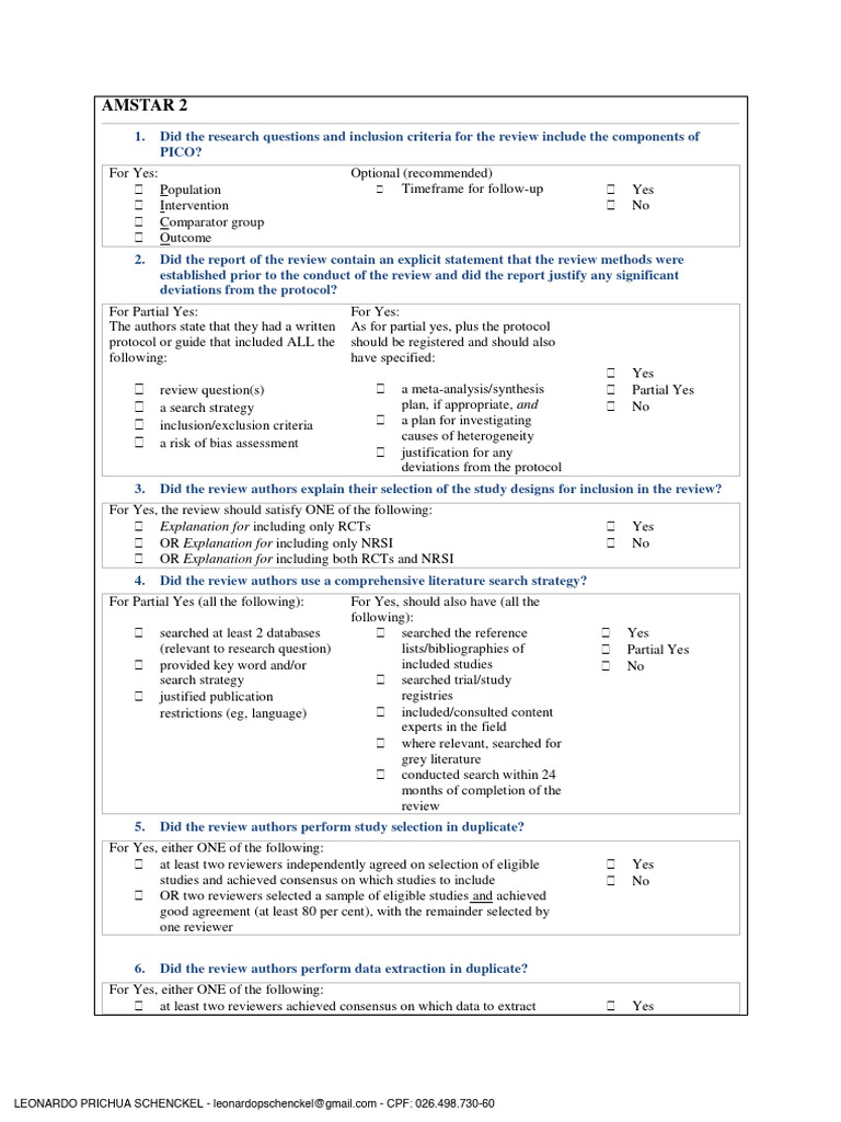 Amstar Scale | PDF | Meta Analysis | Randomized Controlled Trial