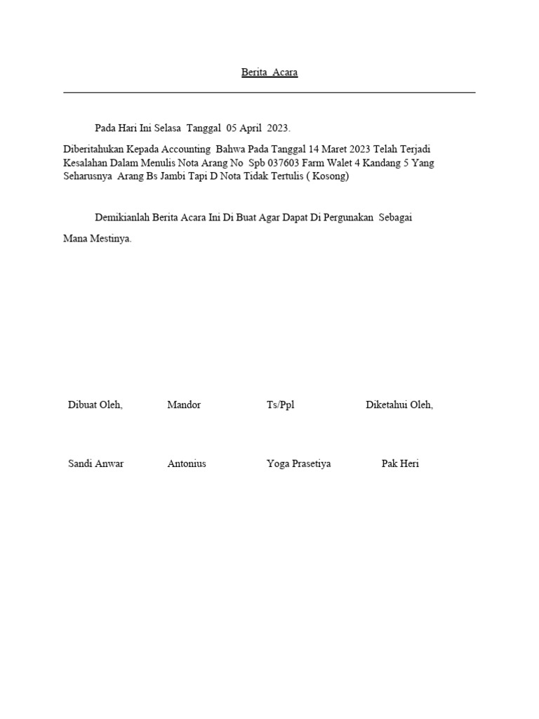 Laporan Kesalahan Nota Farm Walet | PDF | Hukum