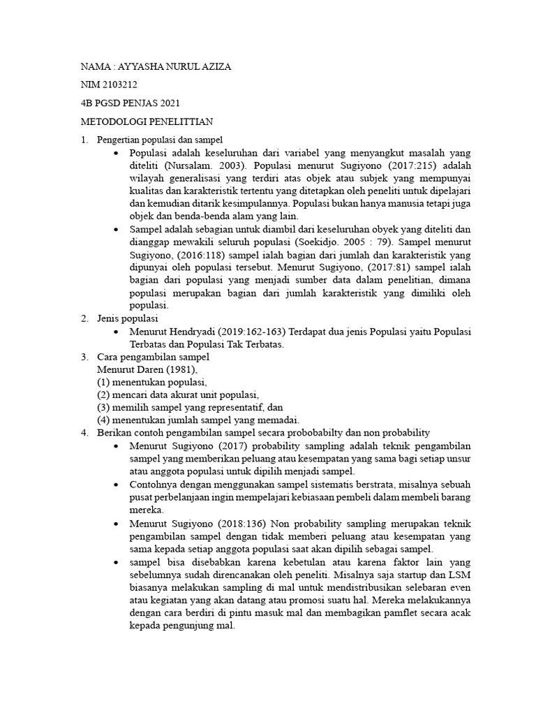 2103212_AYYASHA NURUL AZIZA_4B_METODOLOGI PENELITIAN | PDF