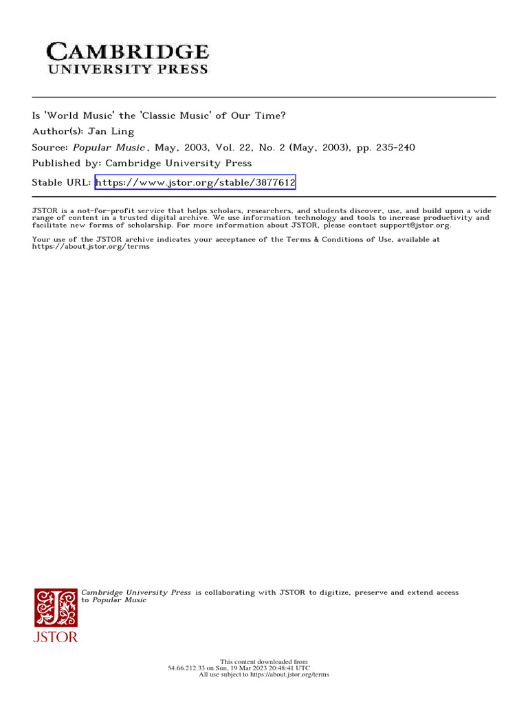 Is World Music The Classical Music of Our Time | PDF | Classical Period ...