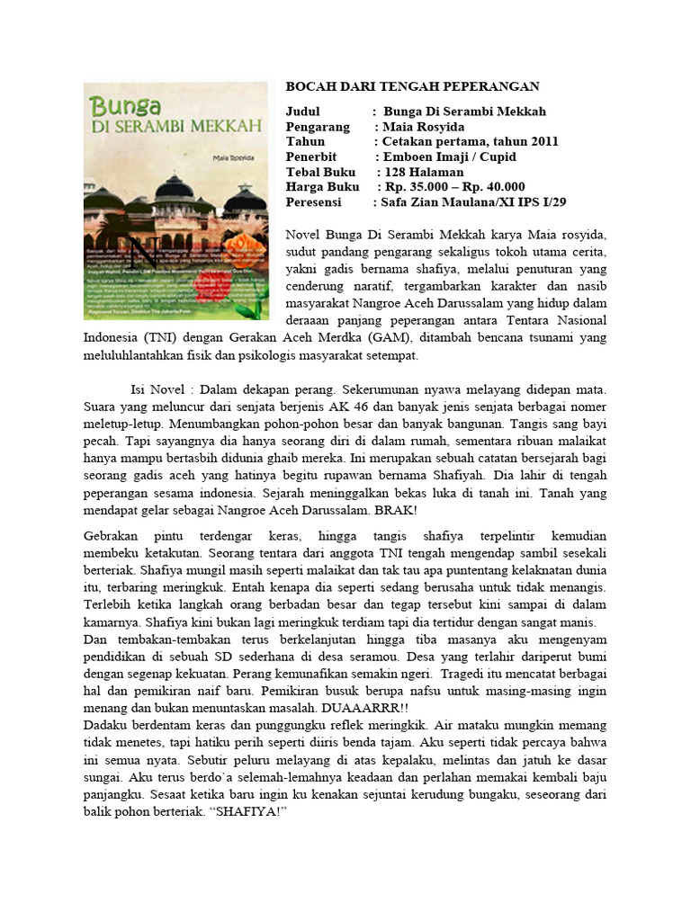 Novel Bunga Di Serambi Mekkah: Perang dan Cinta | PDF | Fiksi Umum