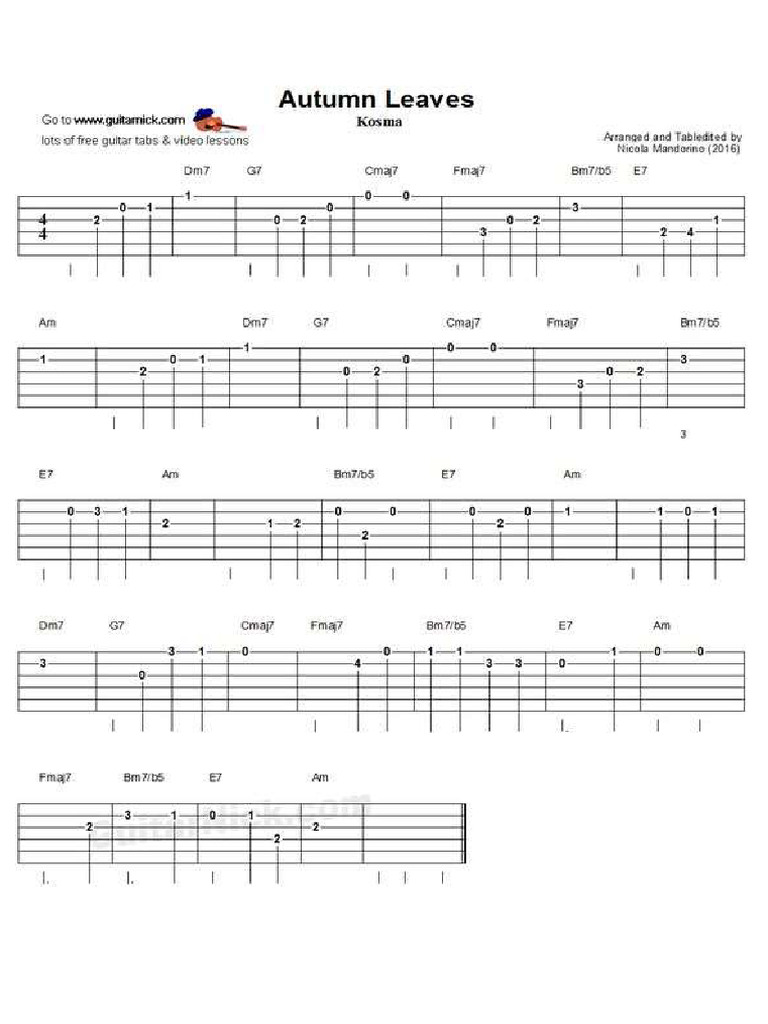 Autumn Leaves Tab | PDF