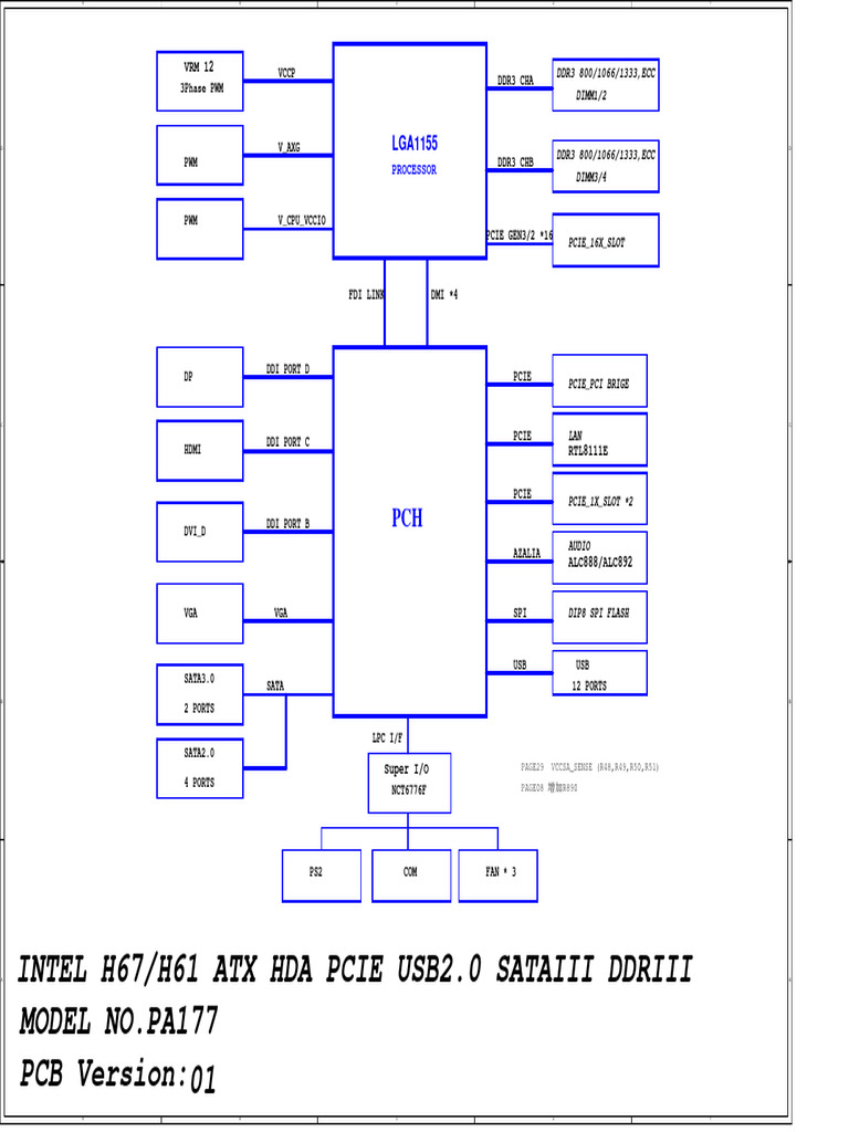 H61B75 Eelctrical Diagram | Download Free PDF | Electronics | Computer Standards