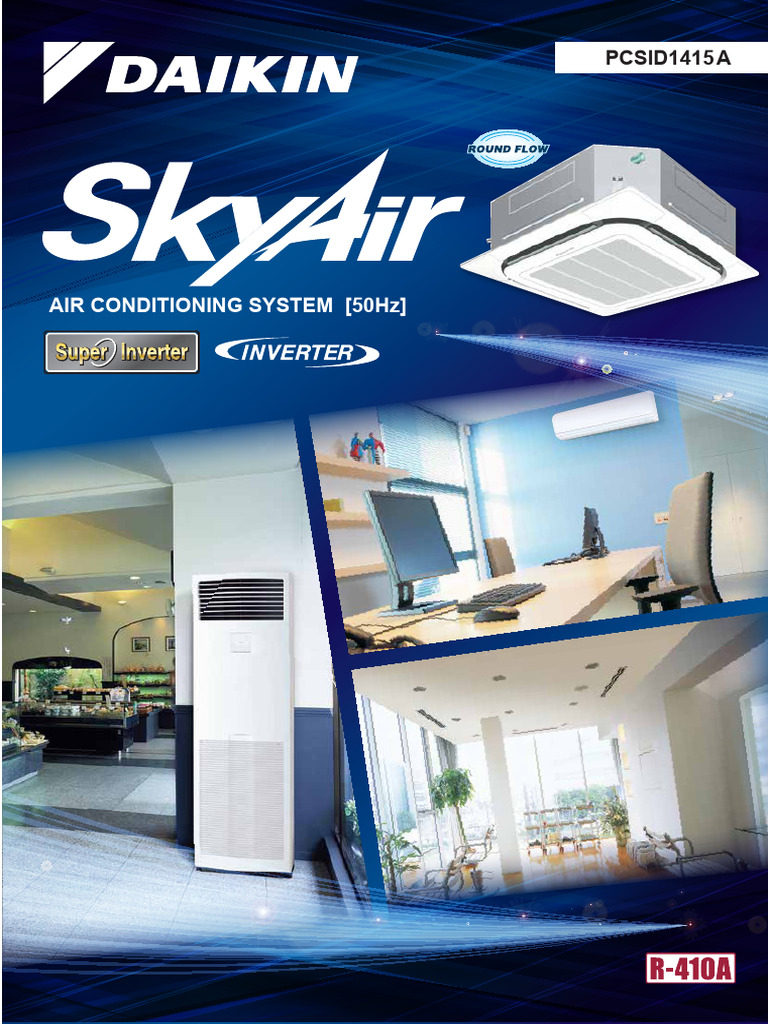 Brosur AC Daikin Inverter Cassette, Ceiling Dan Floor | PDF | Air ...