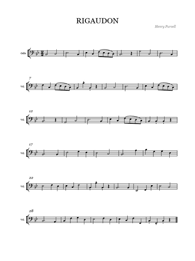 Rigaudon Cello | PDF
