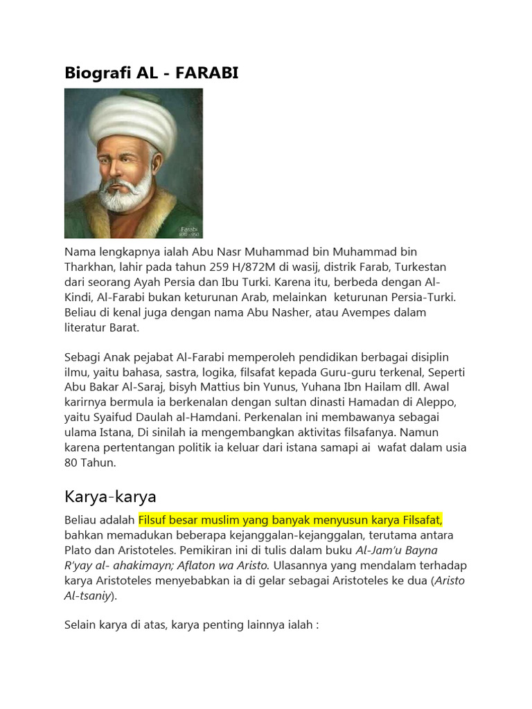 Biografi Al Farabi | PDF