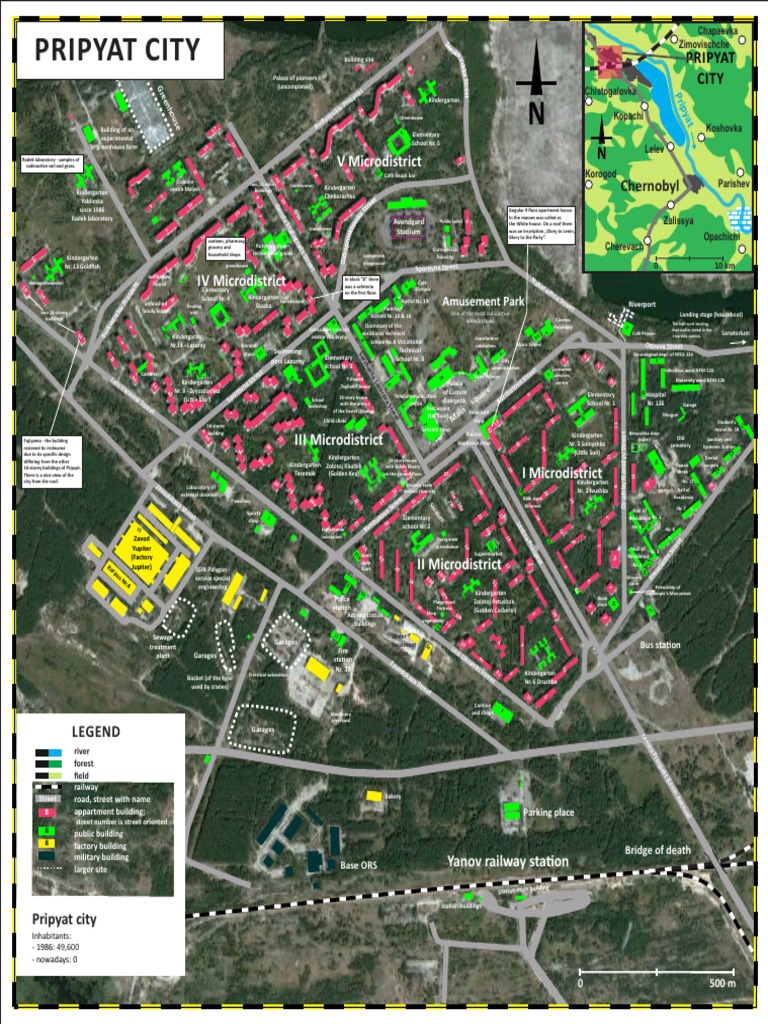 Pripyat City Layout and Landmarks Map | PDF