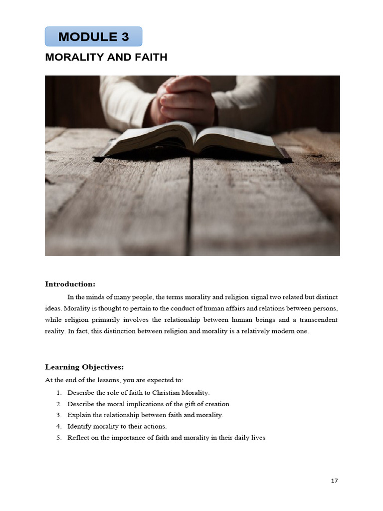 Module 3 Christian Morality Hand Outs | PDF | God | Genesis Creation ...