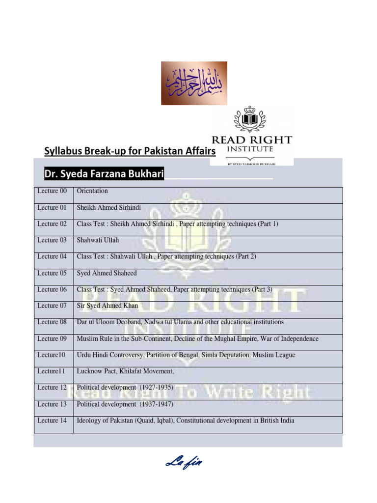 2023 Syllabus CSS Pak Affairs PDF | PDF