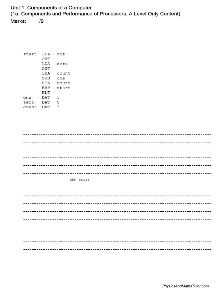1 1 1 Structure And Function Of The Processor A Level Only Pdf Central Processing Unit