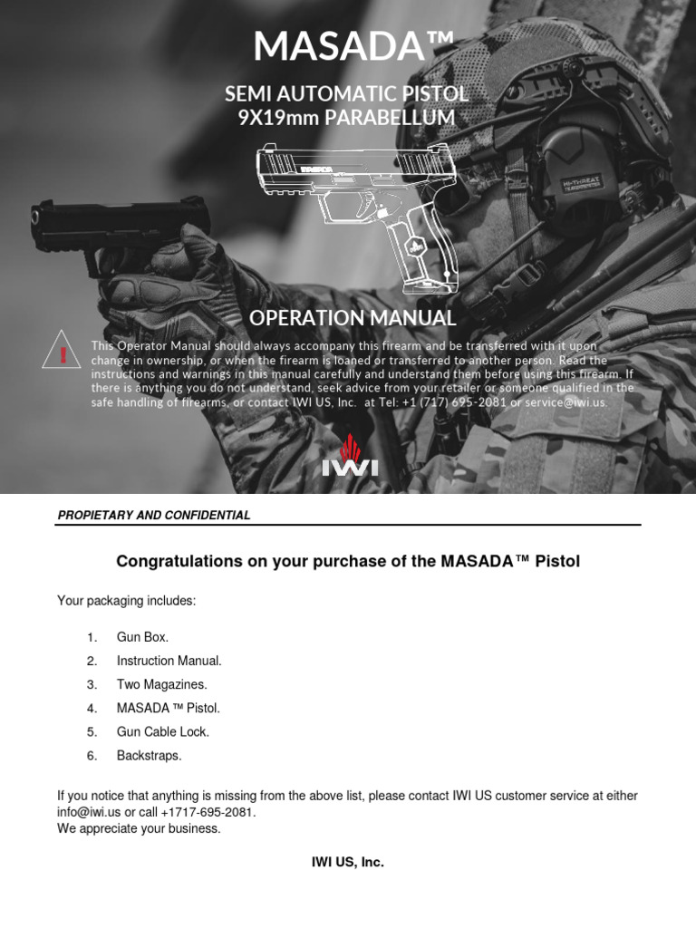 08.011.18.01.00A MASADA W O Sear Disconnect | PDF | Trigger (Firearms) | Magazine (Firearms)