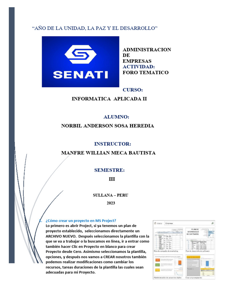 Caratula Senati | PDF