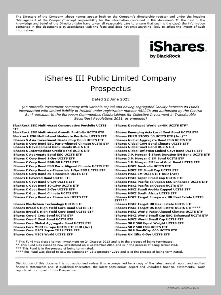 Ishares III PLC Prospectus en | PDF | Investment Fund | Exchange Traded ...