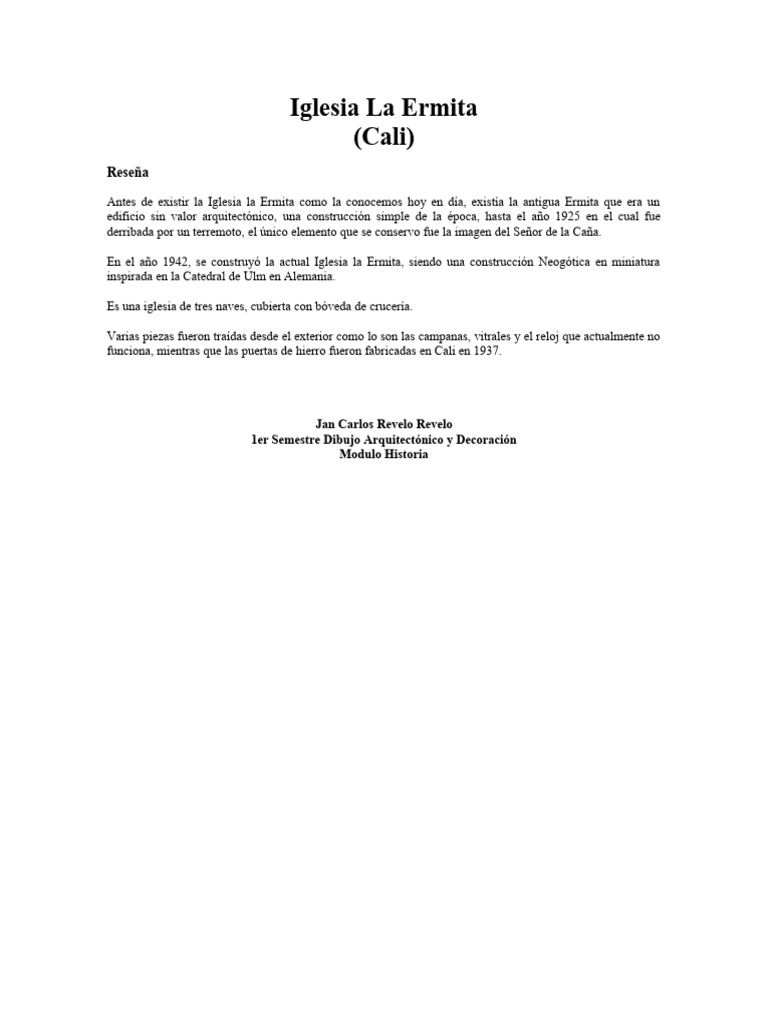Iglesia La Ermita | PDF
