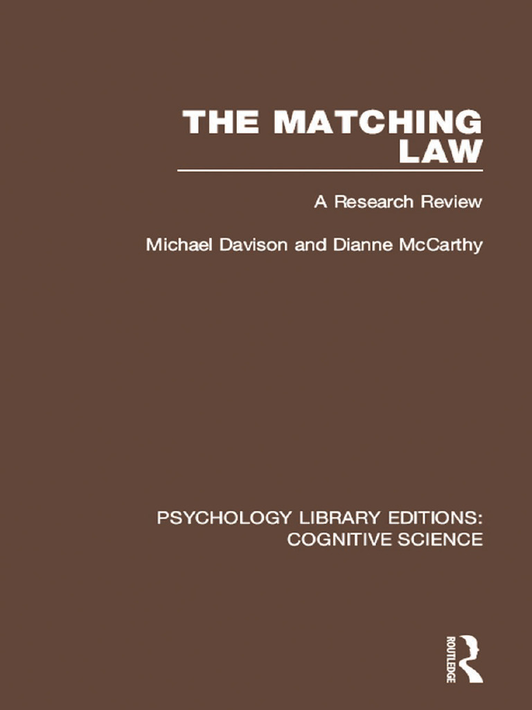 Davison and McCarthy - 1988 - Matching Law - A Research Review | PDF ...