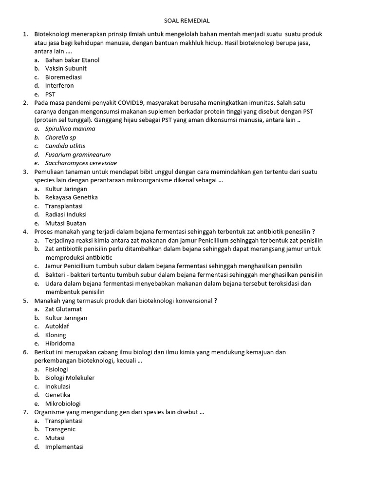 Soal Remedial | PDF
