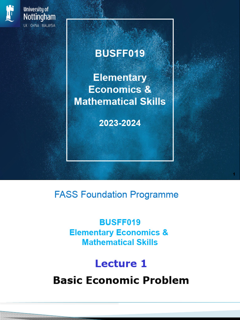 BUSFF019 Lecture 1 - Basic Economic Problem | PDF | Opportunity Cost ... BUSFF019 Lecture 1 - Basic Economic Problem | PDF | Opportunity Cost ...