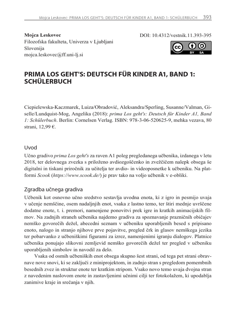 Prima Los Gehts Deutsch Fur Kinder A1 Band 1 Schu | PDF