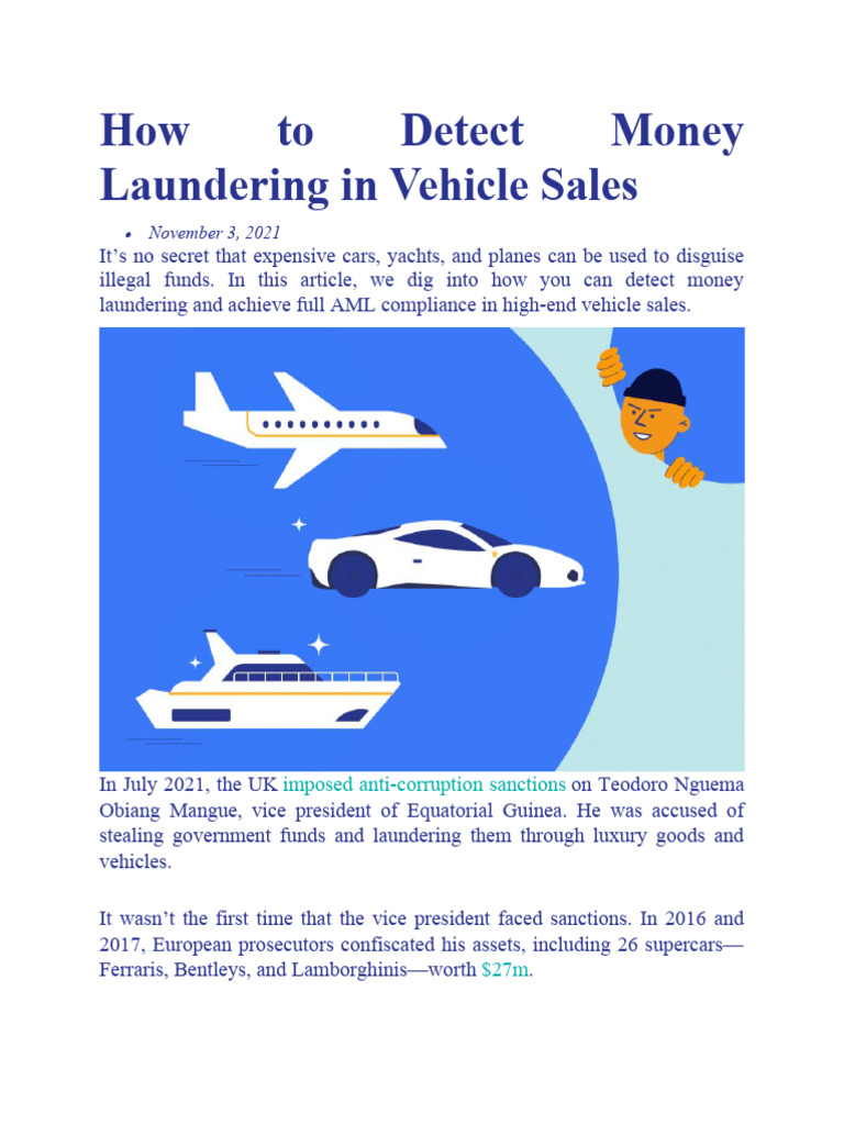 How To Detect Money Laundering in Vehicle Sales | PDF | Money ...