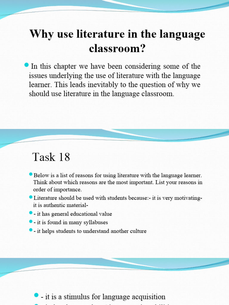 Importance of Literature in Language Learning | PDF | Learning ...