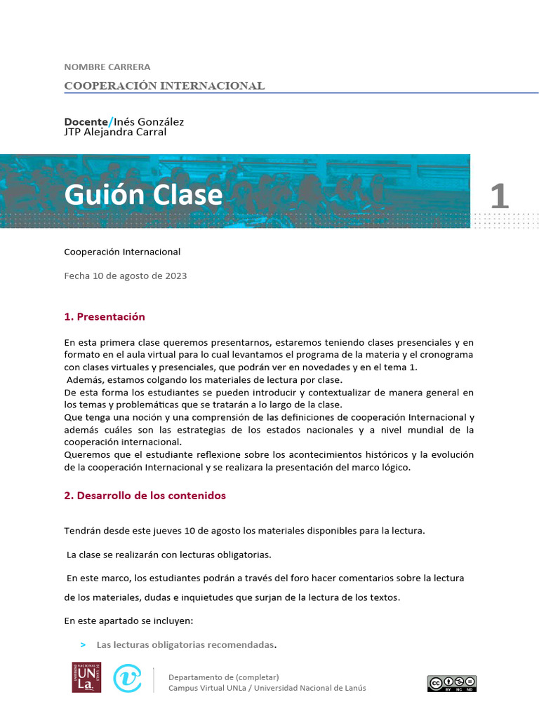 Guión de Clase | PDF | Comunicación humana | Aprendizaje