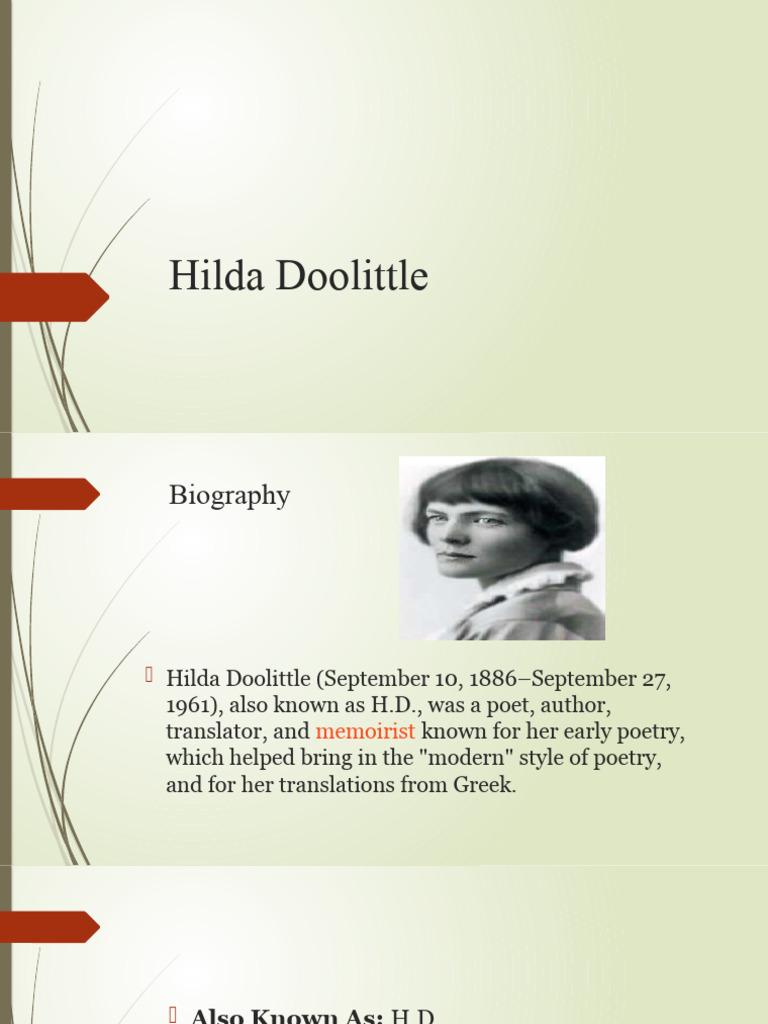 Copia de Hilda Doolittle | PDF | Literary Movements | Writers