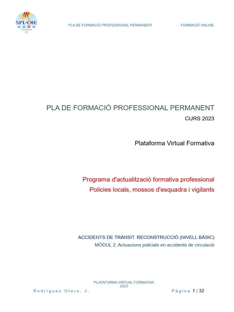 Actuació Policial en Accidents de Circulació | PDF