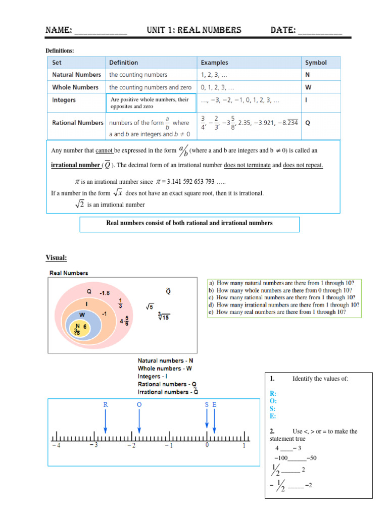 Real Numbers Notes New | PDF | Numbers | Number Theory
