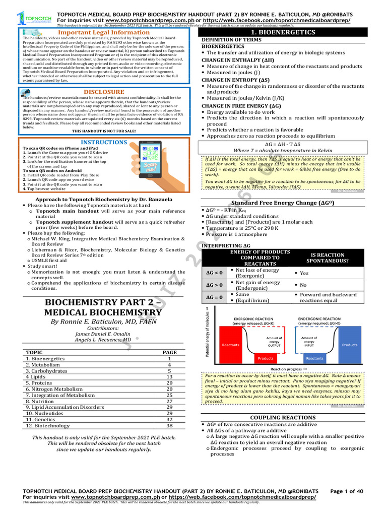 1 - Phase 0 Biochemistry Part 2 Medical Biochemistry PDF | PDF ...