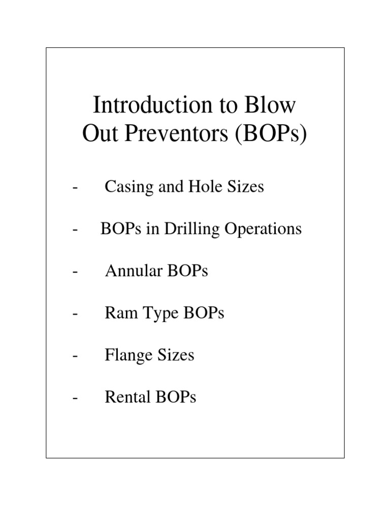 BOP Training | PDF | Casing (Borehole) | Mechanical Engineering