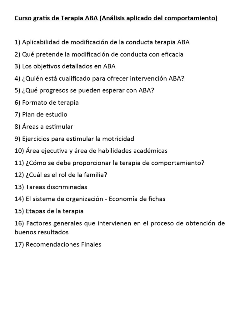 Metodo Aba | PDF | Aprendizaje | Comportamiento
