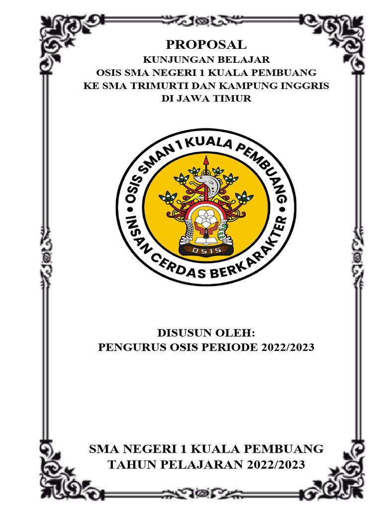 Proposal Kunjungan Belajar Osis | PDF