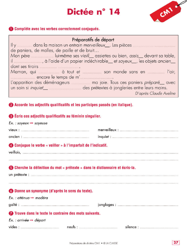 Annee Dictee cm1 Partie2 | PDF