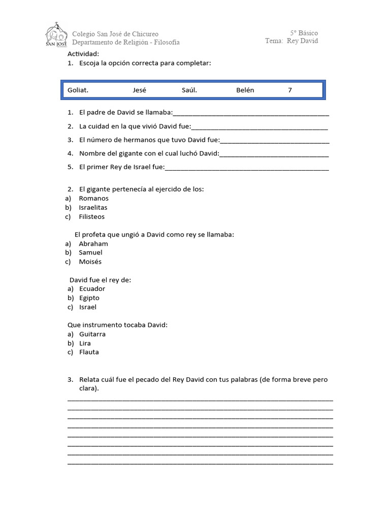 5º Actividad Rey David | PDF
