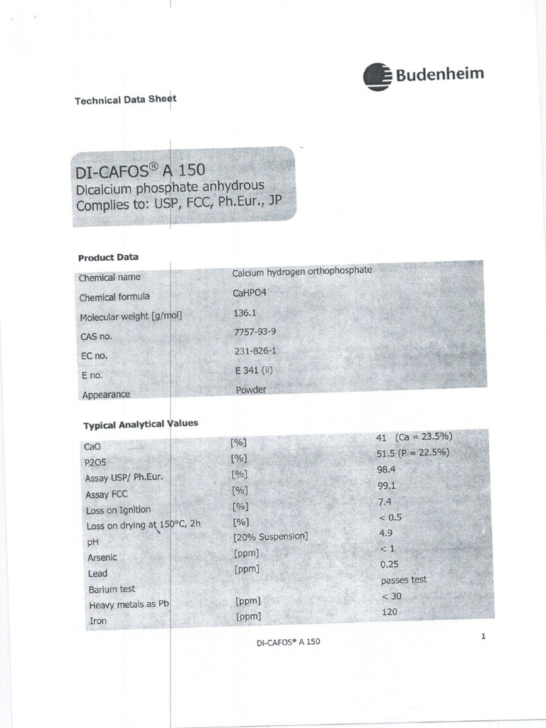 Di-Cafos A150 | PDF