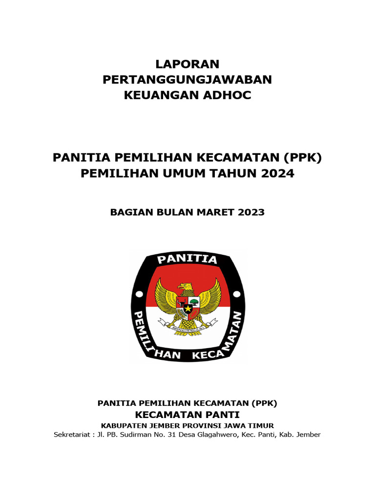 PPK Kecamatan Panti - SPJ Maret | PDF