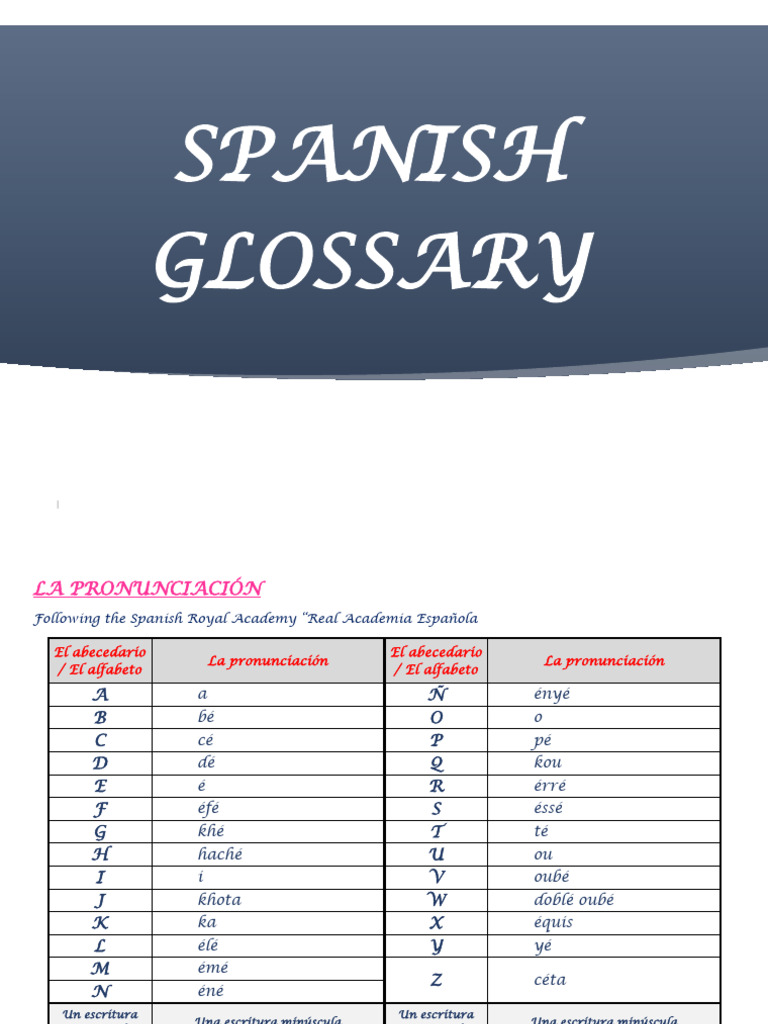 Spanish Glossary | PDF