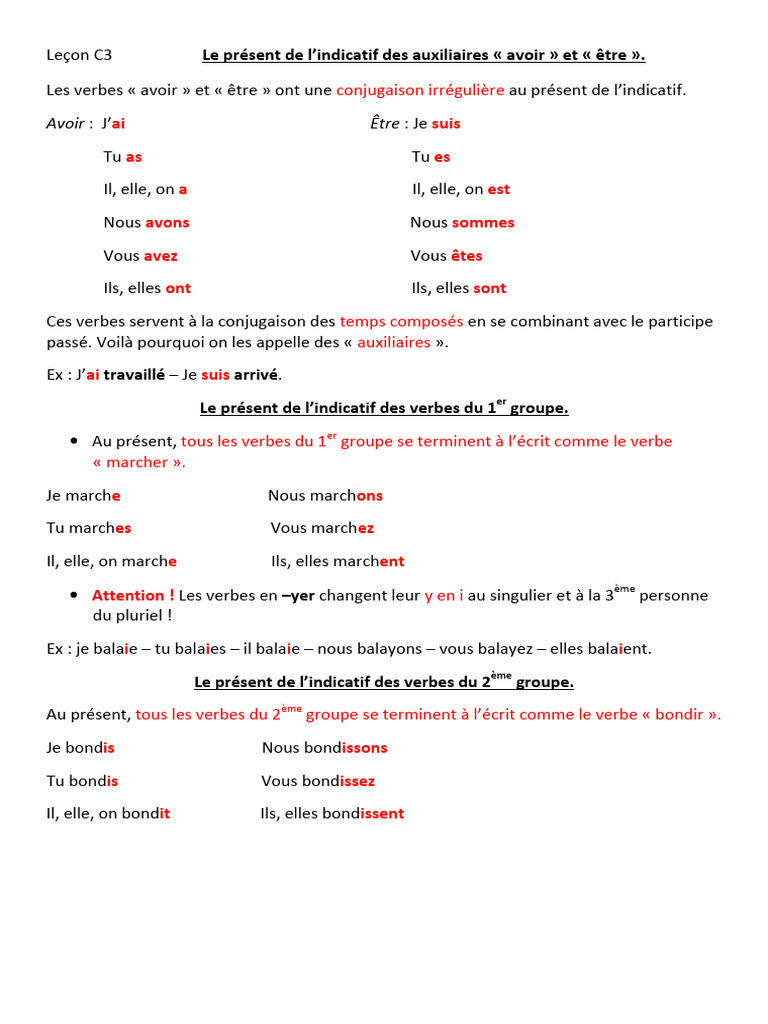 Conjugaison du verbe bondir au présent | PDF | Morphologie | Conjugaison