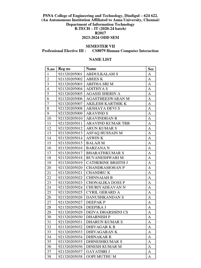 CS8079 Human Computer Interaction IT Dept IV Year Professional Elective ...