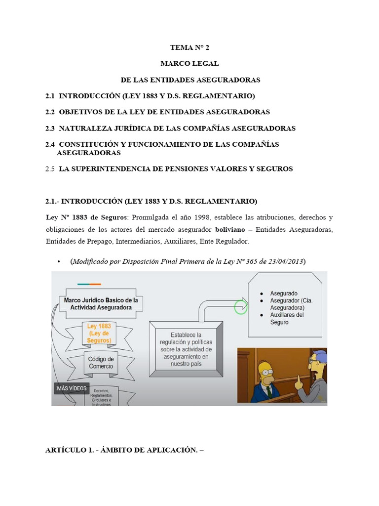 Tema Nº2 Marco Legal de Las Entiades Aseguradoras | PDF | Seguro | Reaseguro