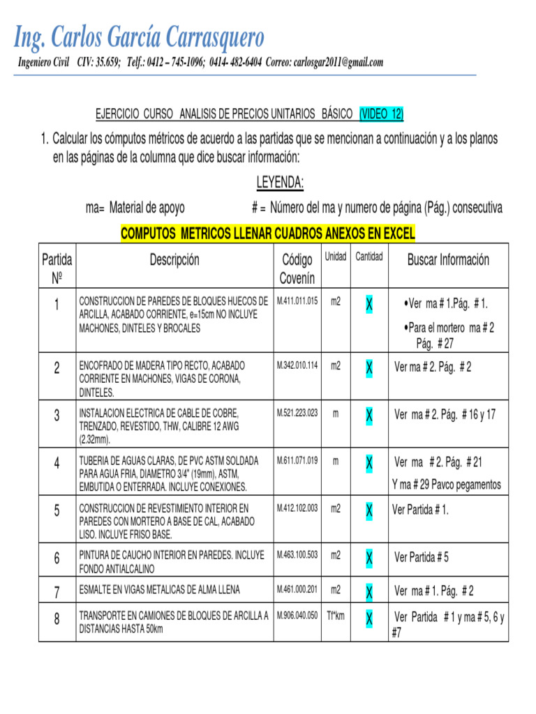 01 Ejercicio Basico CURSO APU | PDF