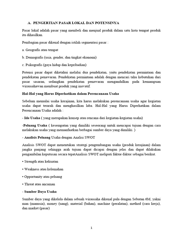 Materi Lisan Bab I Pkwu | PDF