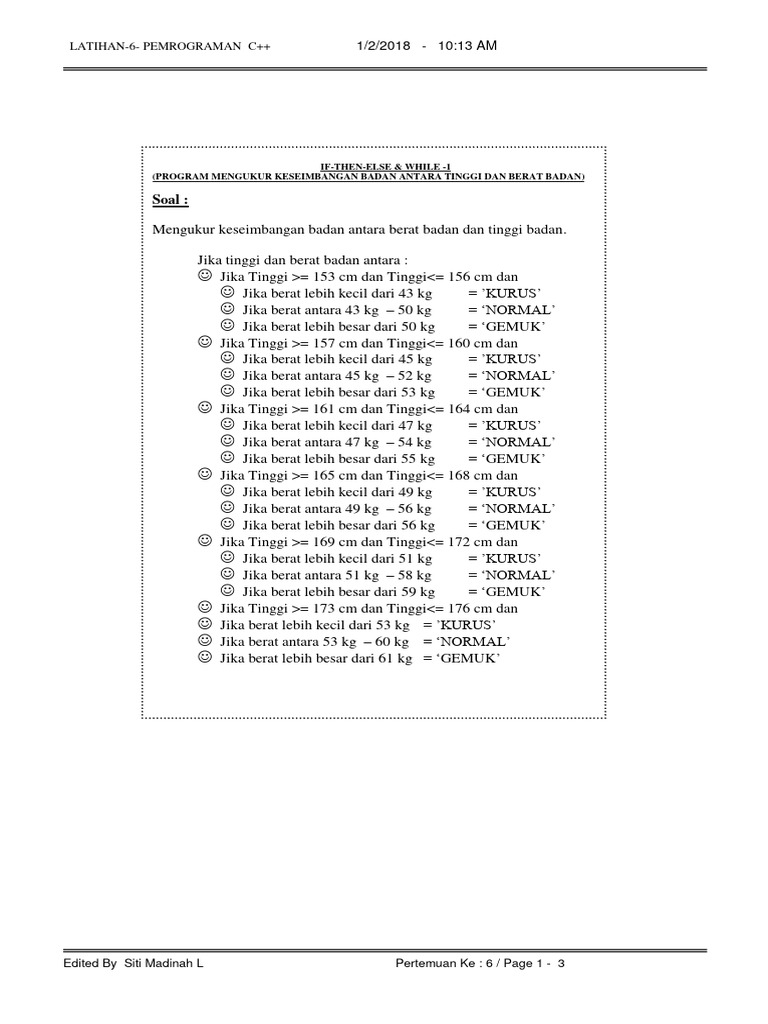 Latihan Tingg BRT Turbo C++ | PDF