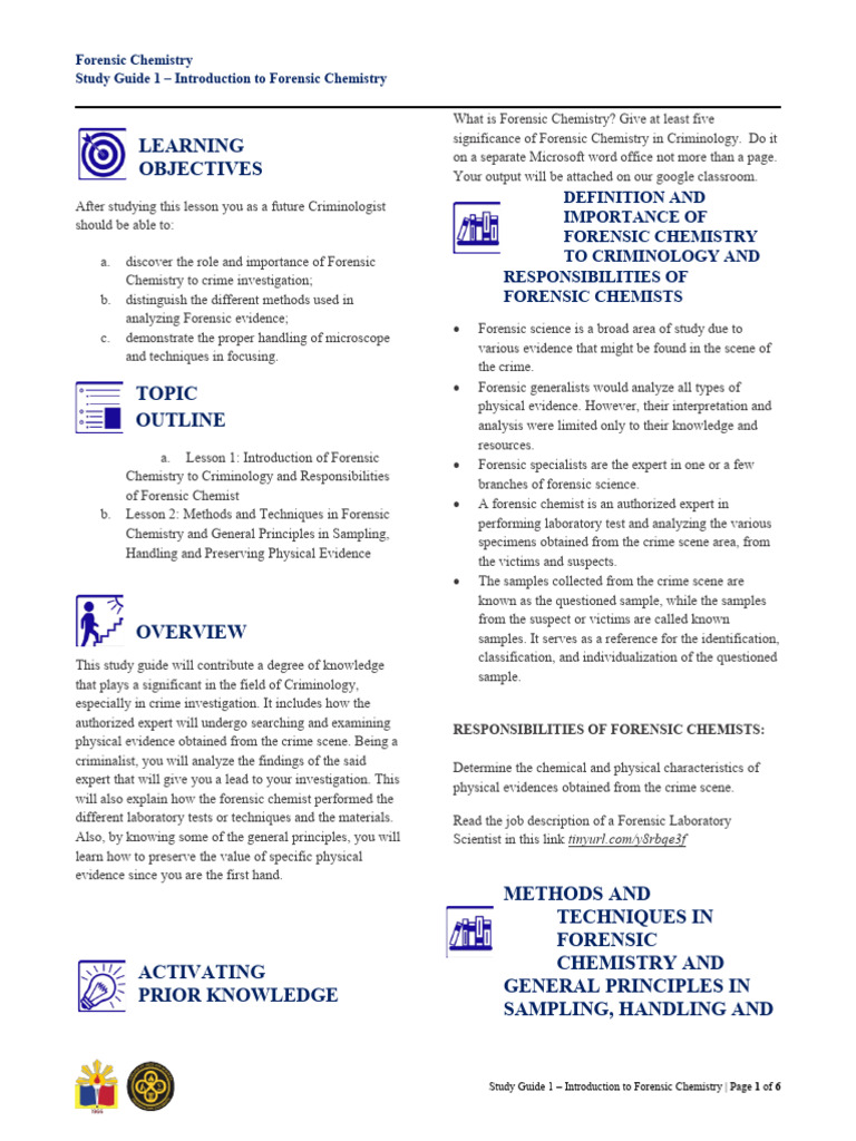 Forensic Chemistry Study Guide Overview | PDF | Forensic Science ...