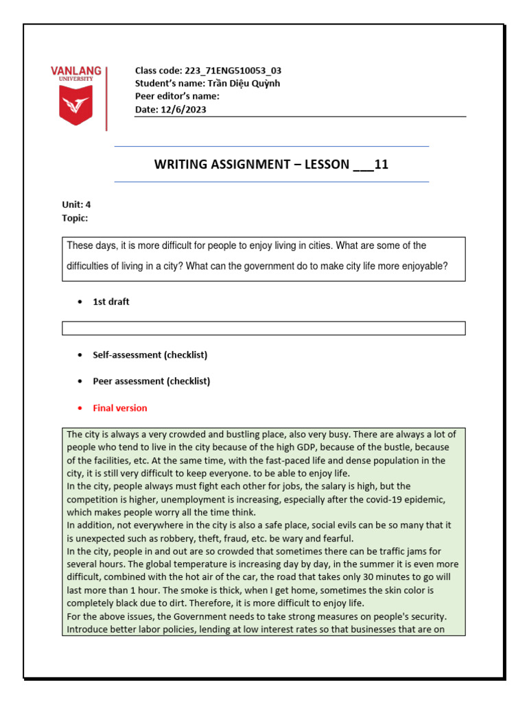 Writting Lesson 11 | PDF | Essays