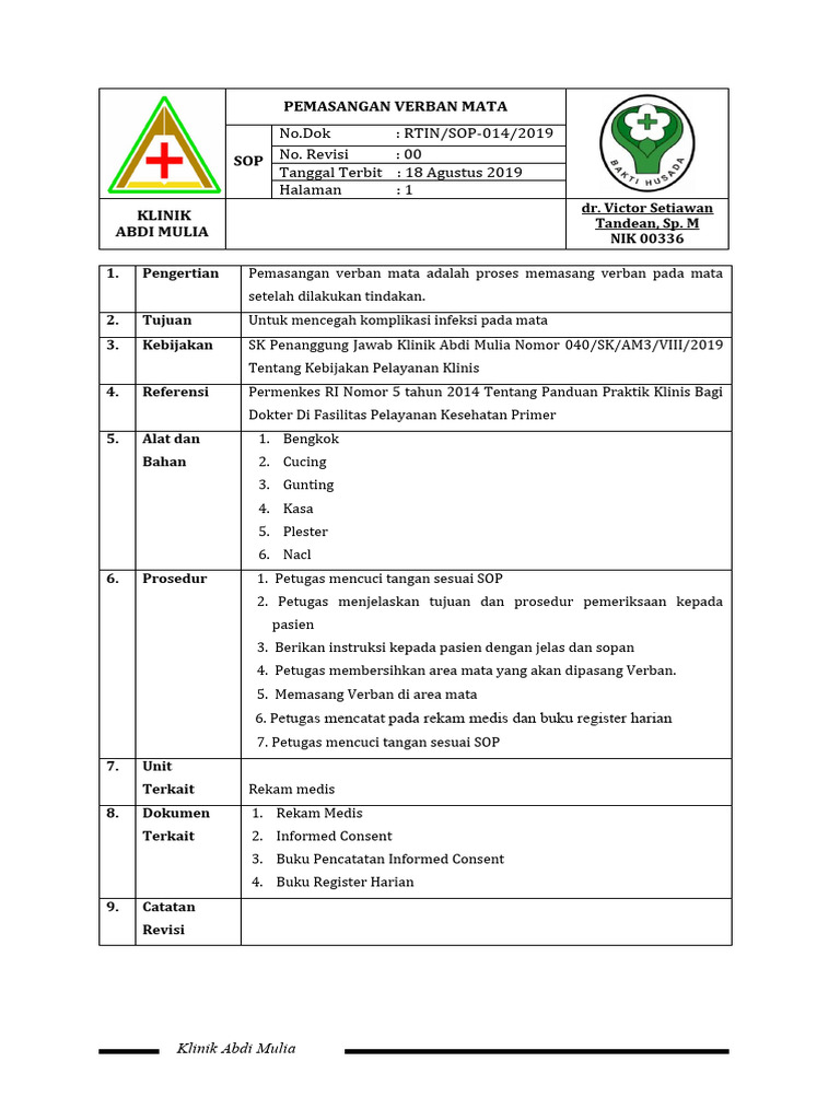 14-PEMASANGAN VERBAN MATA (1) Rev | PDF | Sains & Matematika