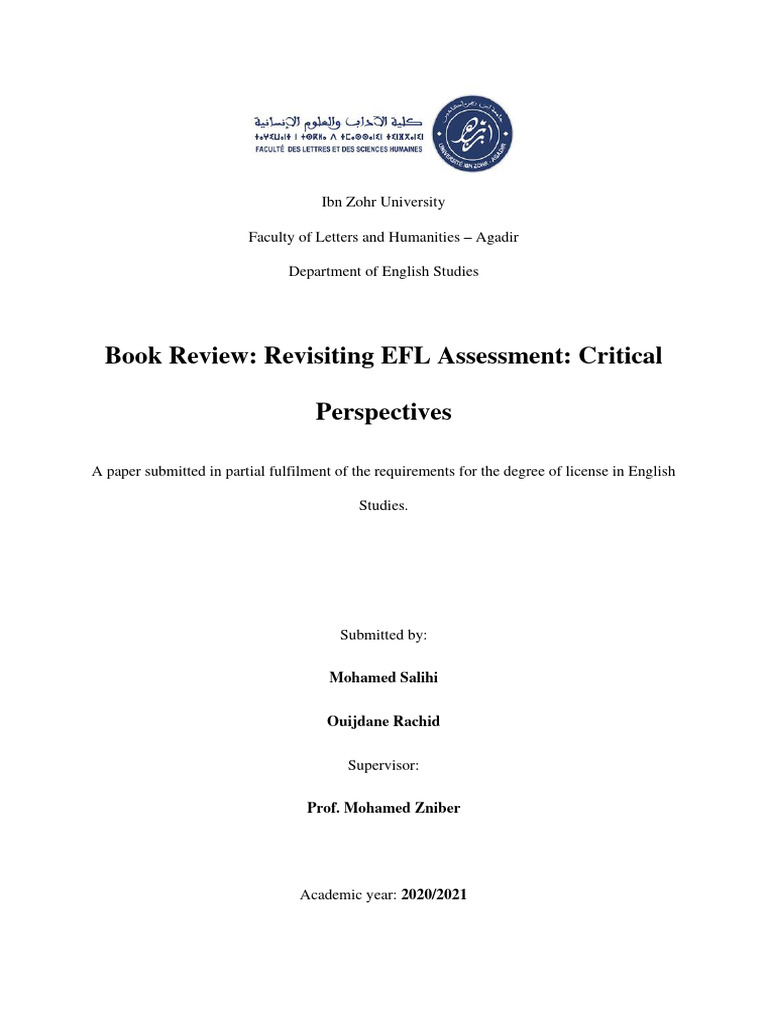 EFL Assessment: Critical Perspectives Review | PDF | Educational ...