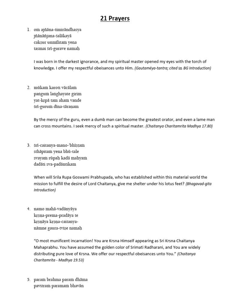 21 Prayers | PDF | Krishna | Hinduism