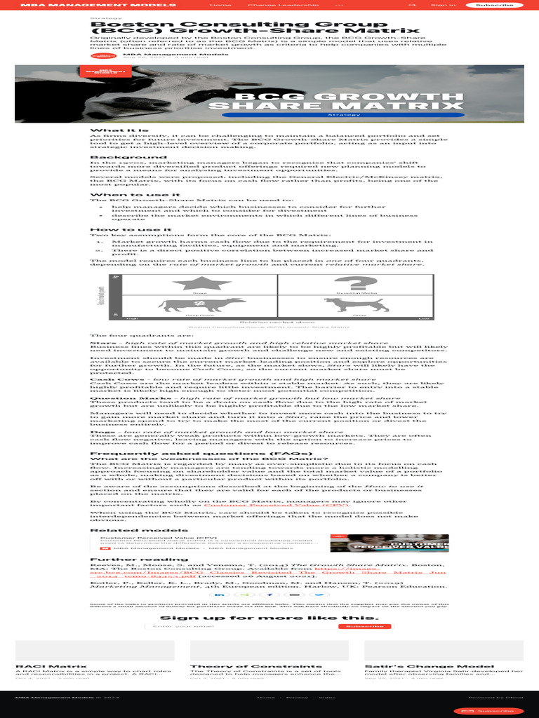 Boston Consulting Group (BCG) Growth-Share Matrix | PDF | Market ...