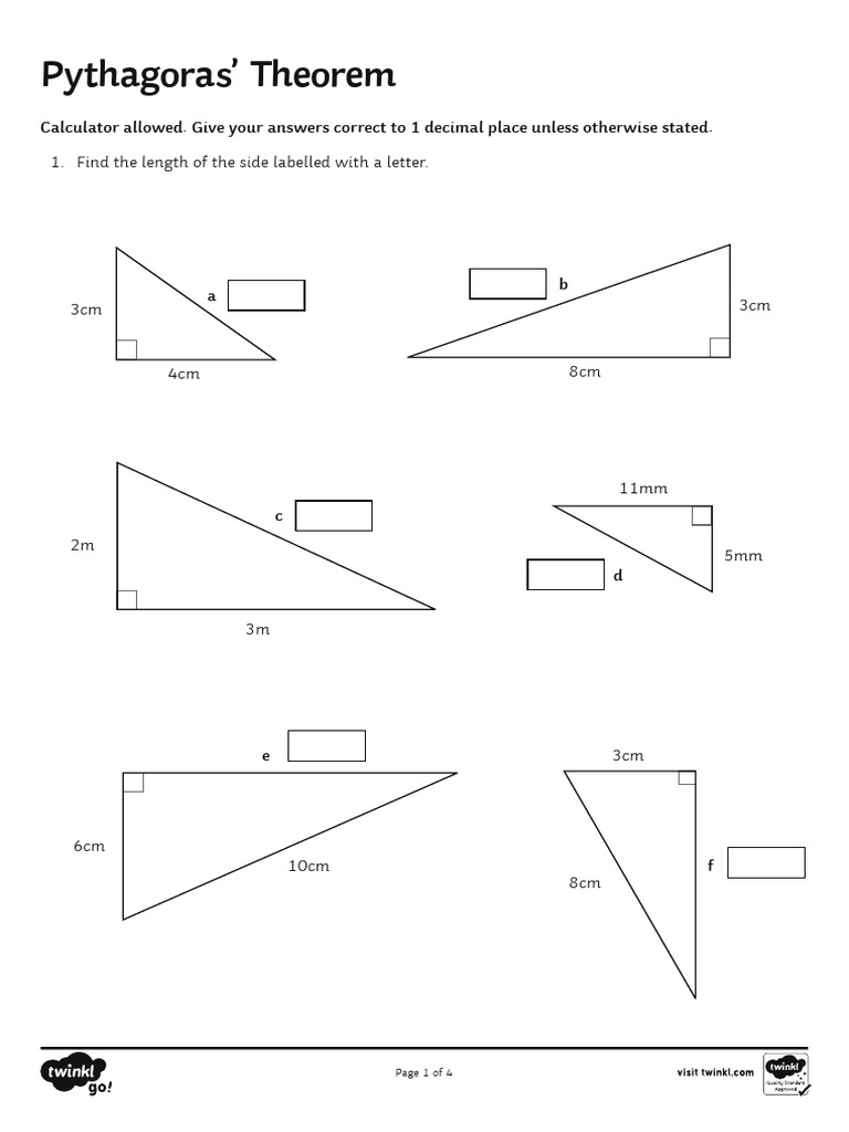Pythagoras Theorem Exercises | PDF | Home & Garden